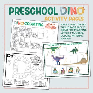 Dinosaur Preschool Activity Pack - Etsy