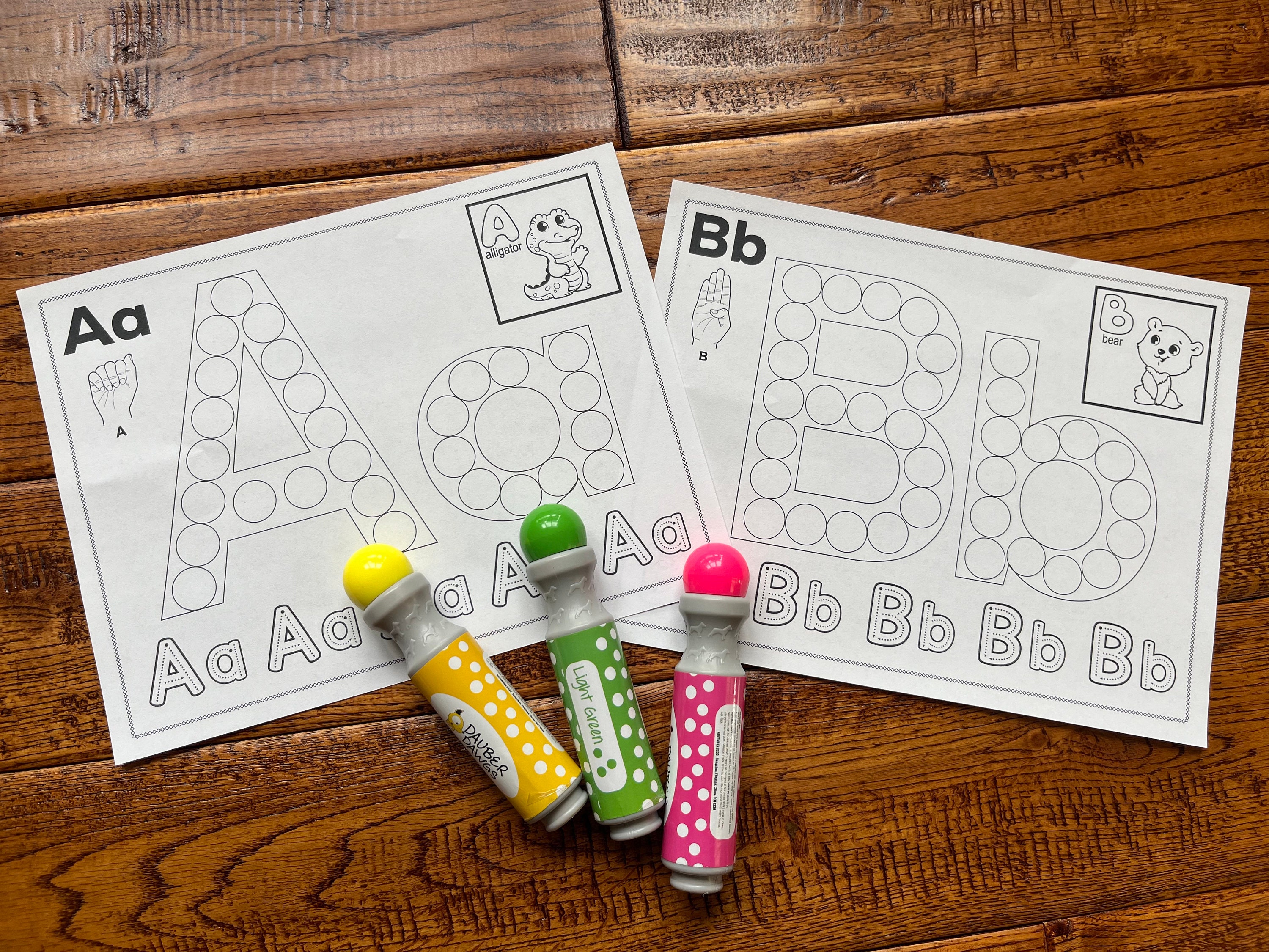 Preschool/toddler Alphabet Do A Dot Activity Pages - Etsy