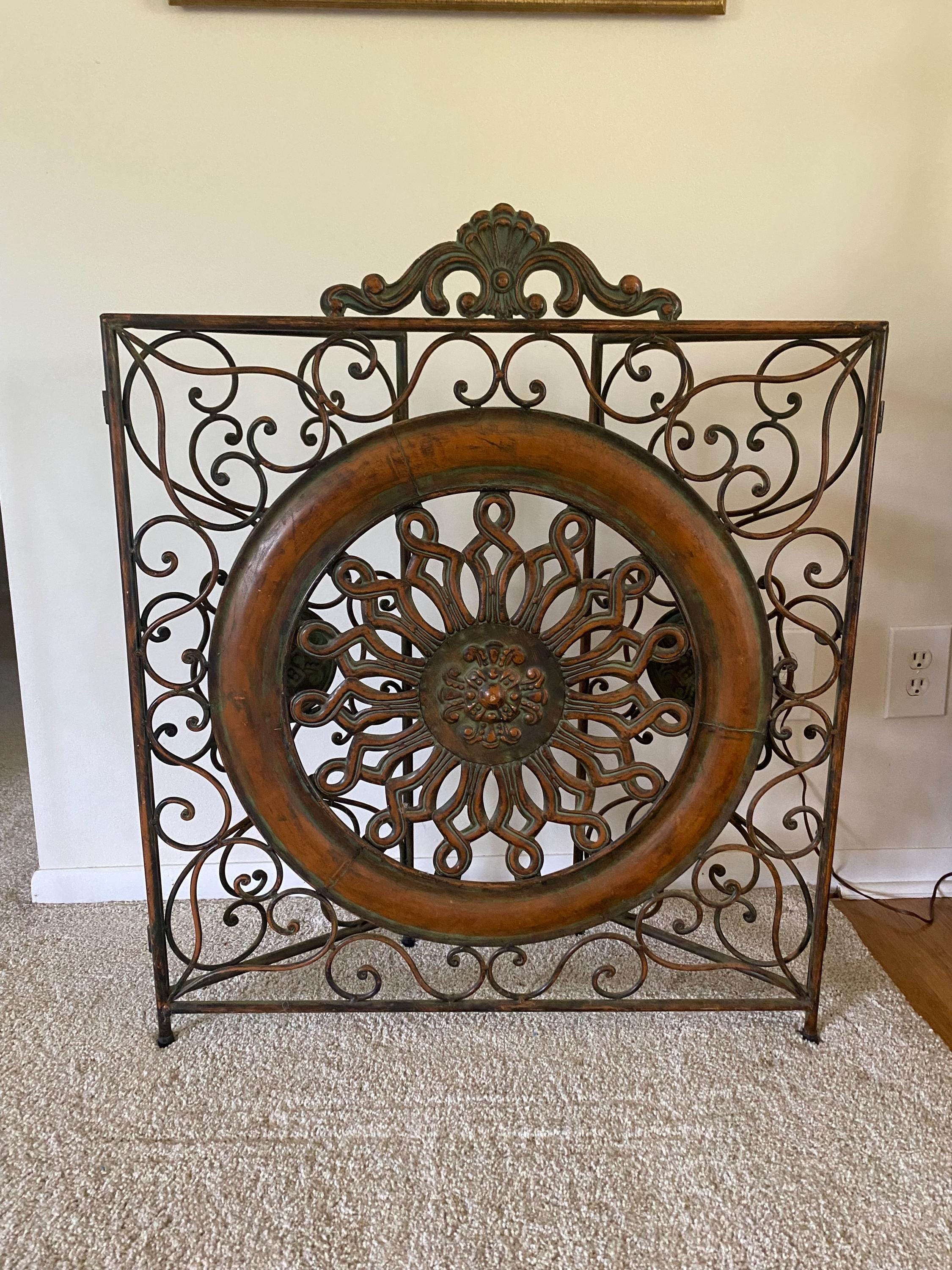 Decorative Wrought Iron Fireplace Screen, Hearth Guard, Fireplace Decor ...