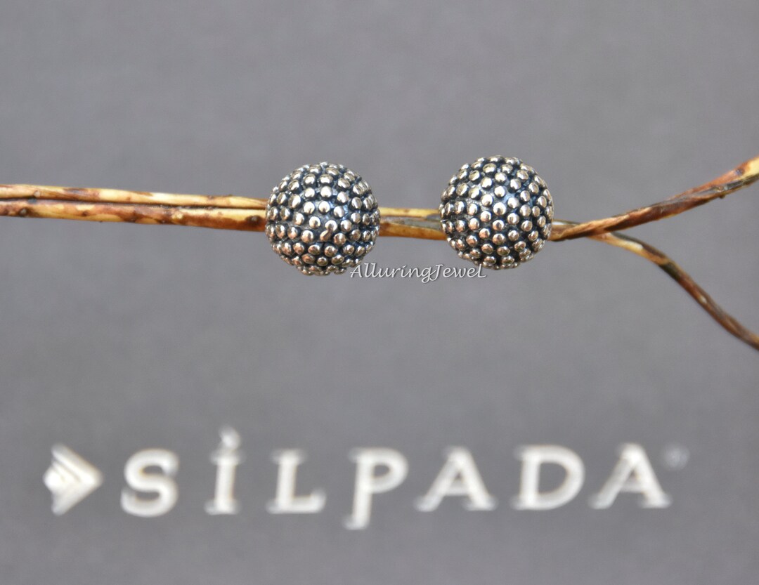 Silpada Retired RARE Sterling EARRINGS P1226 Popcorn Ball Oxidized ...