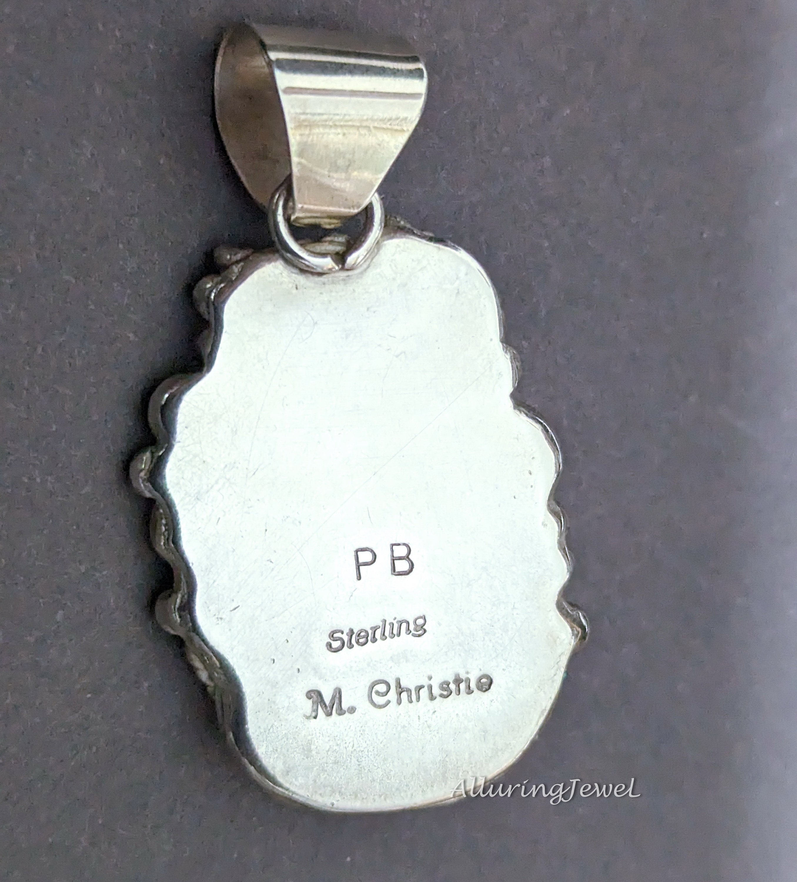 Vintage PB M Christie Native American Multi Gem Stone Navajo Sterling ...