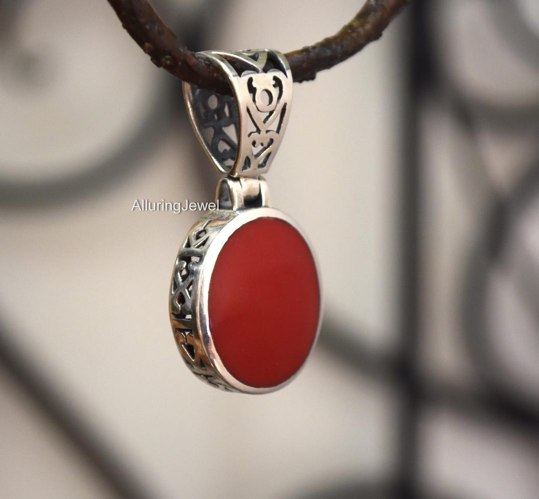 Silpada REVERSIBLE Wide Bail Red Stone STERLING Silver PENDANT S1300 ...