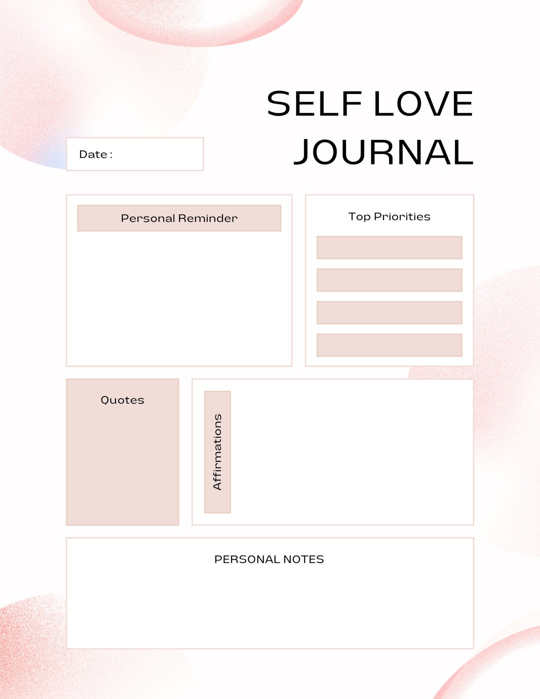 Digital Self-love Journal - Etsy