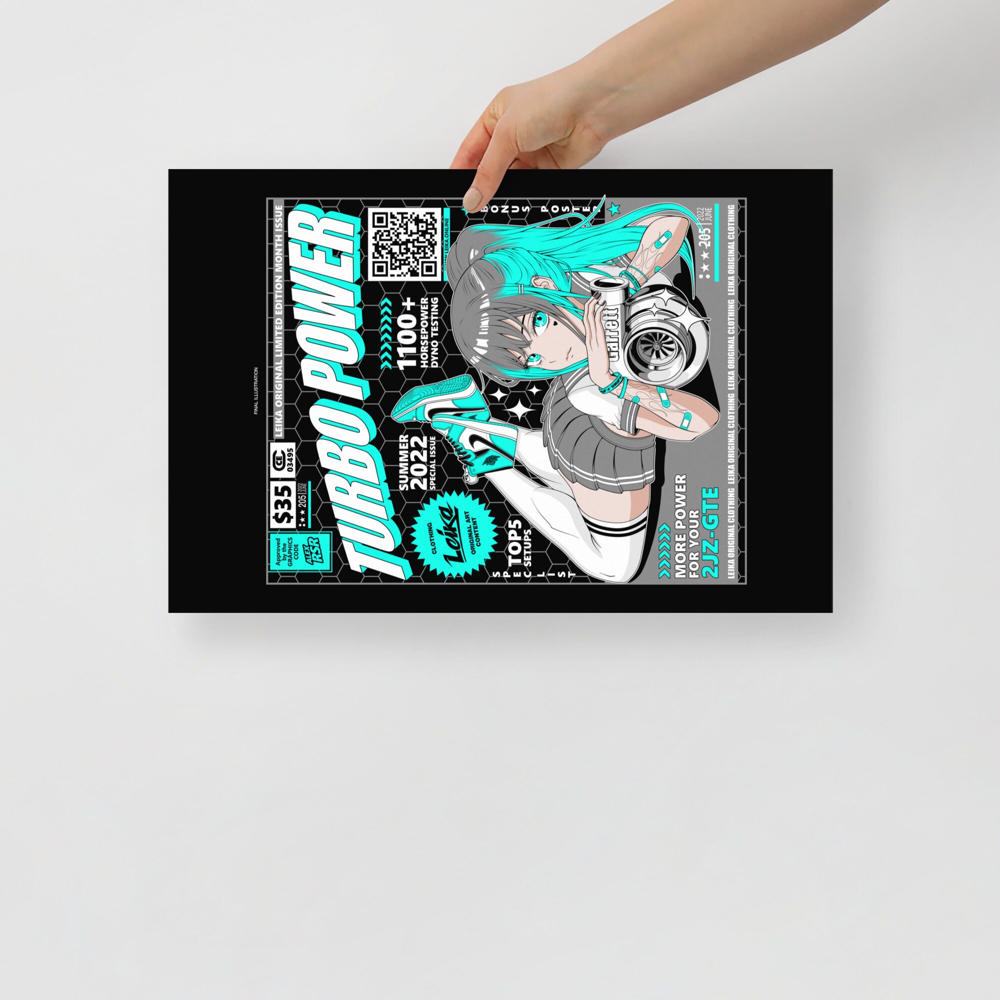 JDM Turbo Anime Girl Poster - Etsy