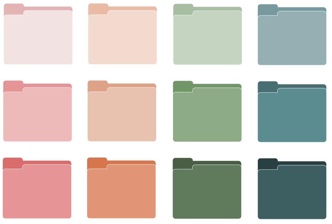 Desktop Folder Icons Dusty Ocean Corals - Etsy