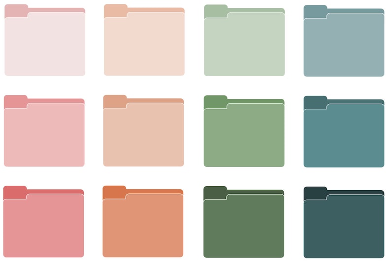 Desktop Folder Icons Dusty Ocean Corals - Etsy