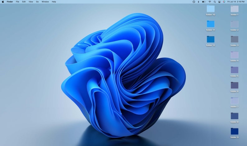 Desktop Folder Icons | Windows 11 Default Blue - Etsy