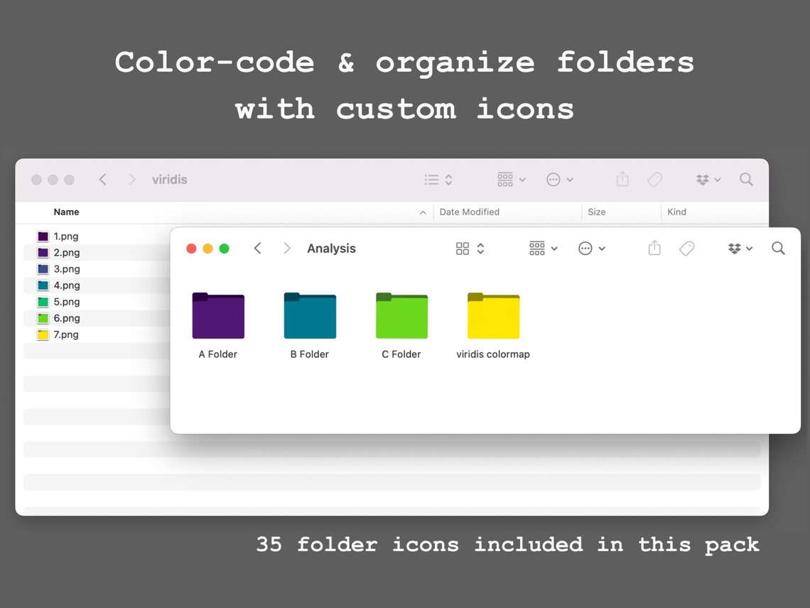 Desktop Folder Icons | Perceptually Uniform Sequential - Etsy