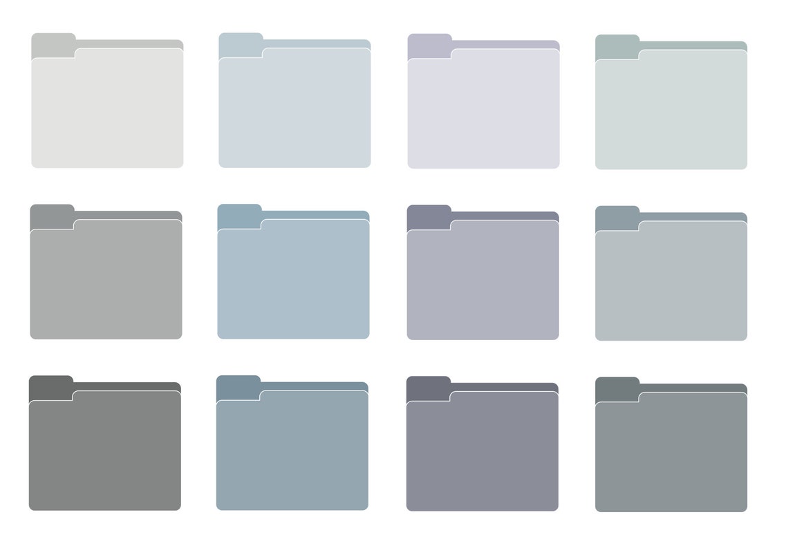 Desktop Folder Icons | Rainy Day Gray - Etsy UK