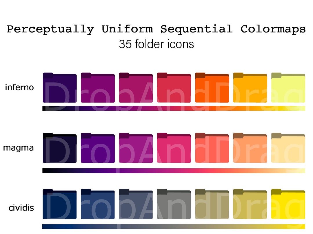Desktop Folder Icons | Perceptually Uniform Sequential - Etsy