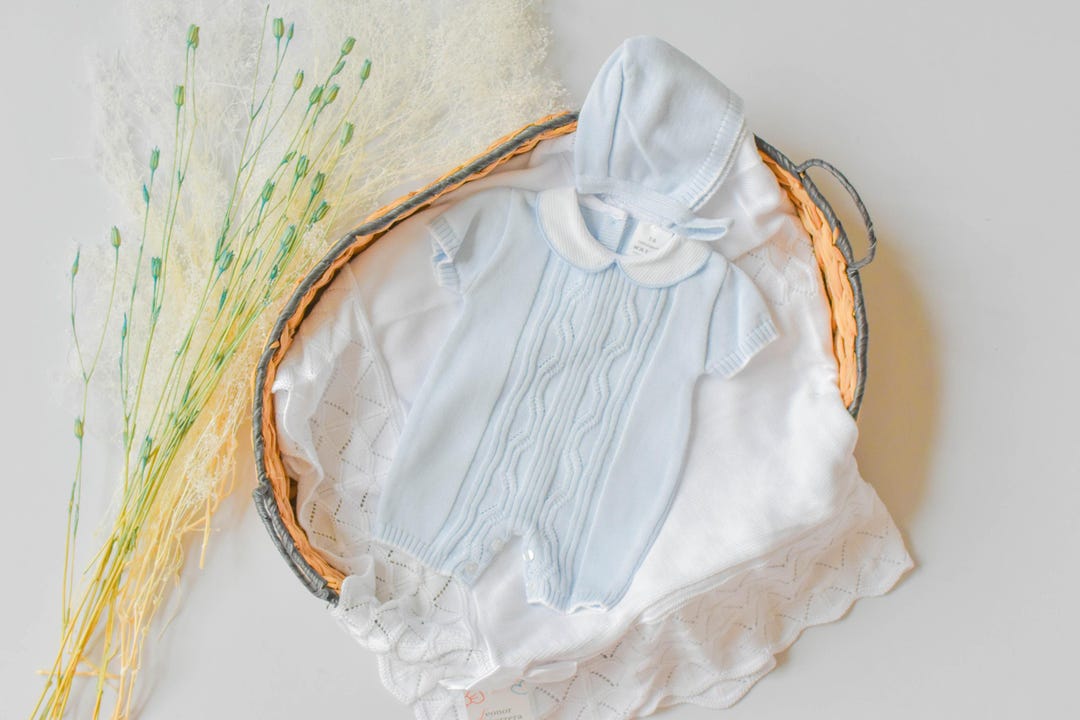 Cable Short Peto Spanish Baby Boy Knit Newborn Set First Cloth Baby ...