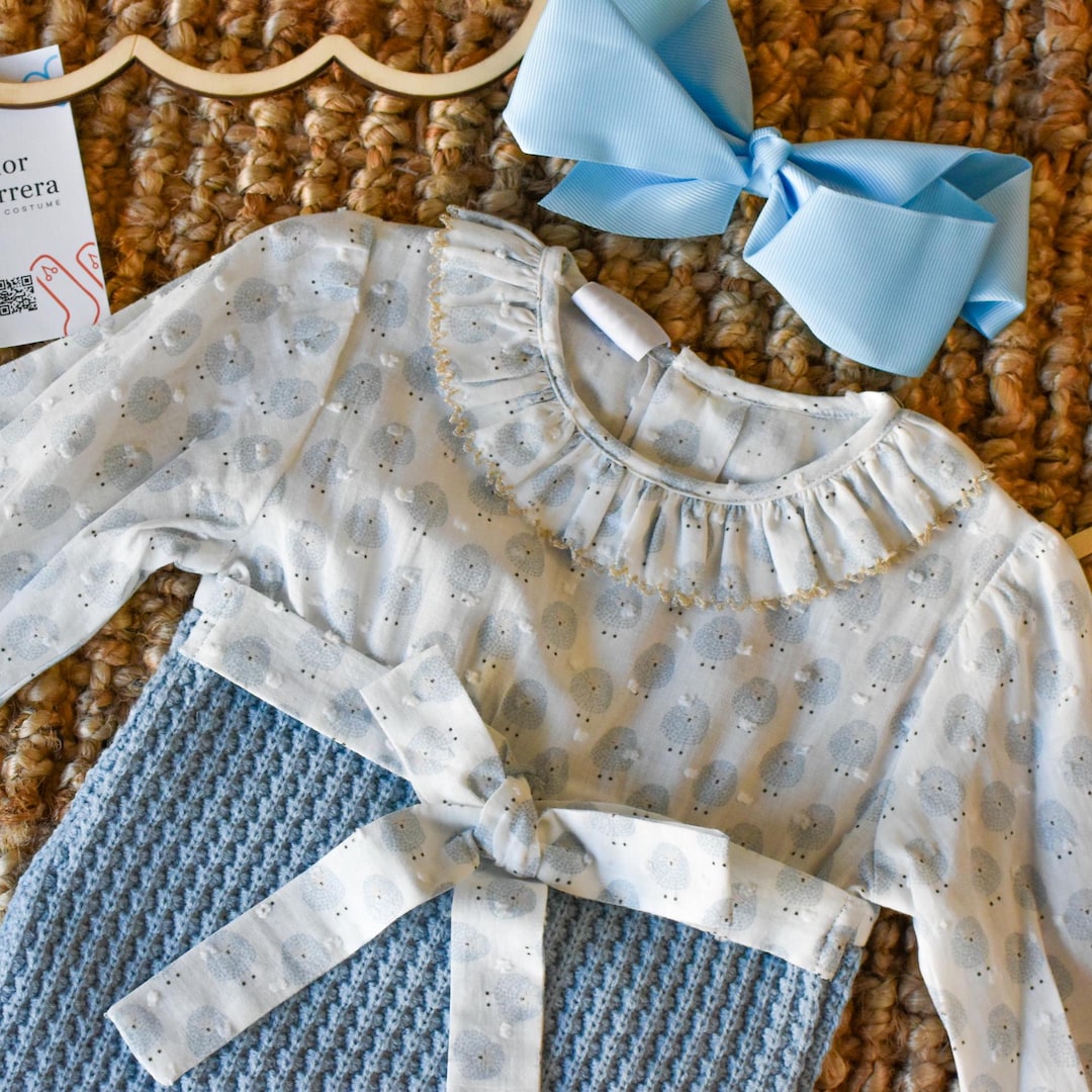 Peto Set With Bow in Blue Spanish Style - Etsy