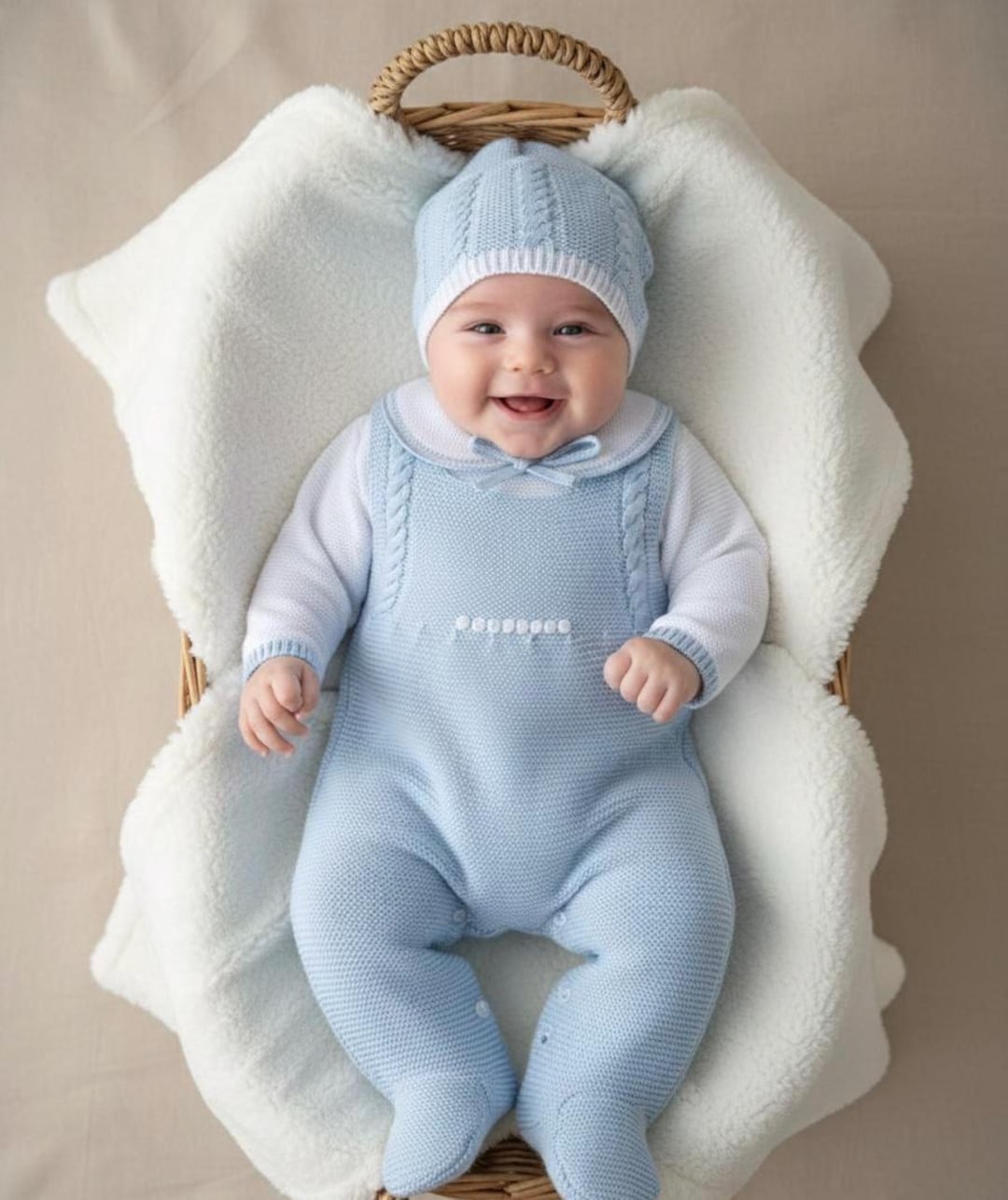 Newborn Romper Knit Boy Peto Going Home Baby Shower Clothes for ...