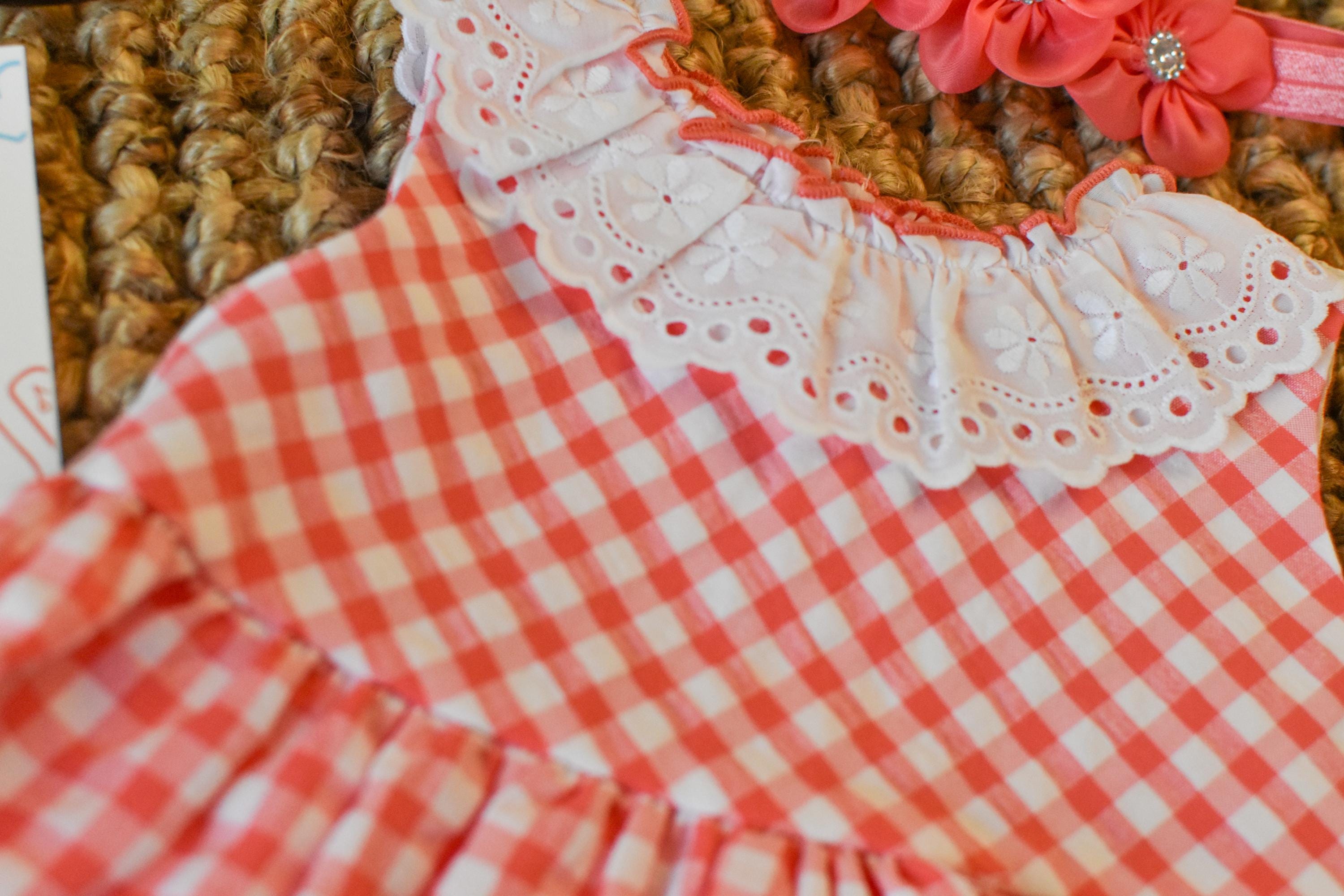 Little Girl Outfit Vichy Baby Dress Set Hypoallergenic Spanish Outfit ...