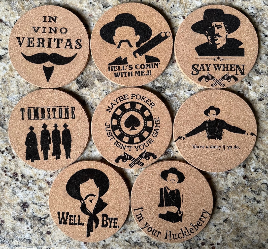 Cork Drink Coasters From the Movie Tombstone (set of 8) - Etsy