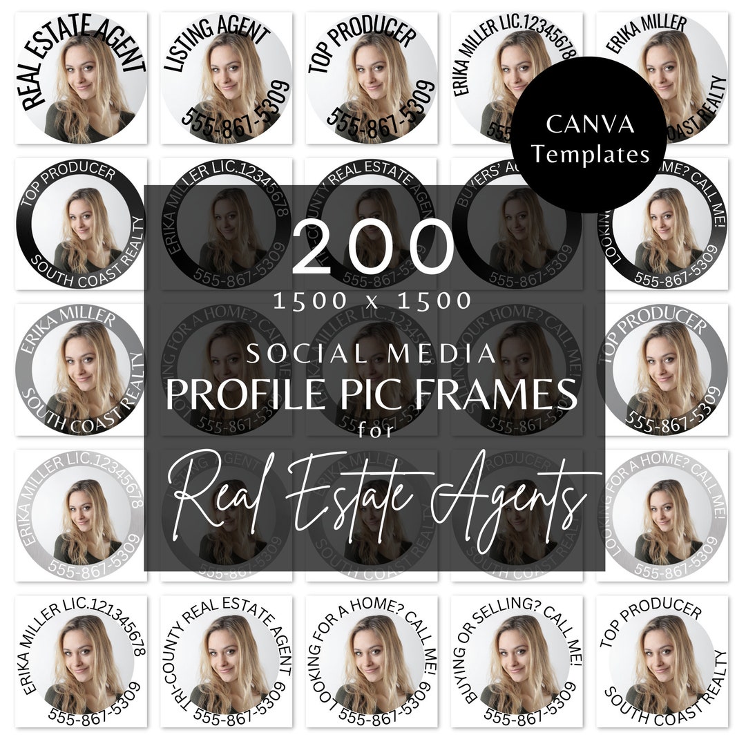 Social Media Profile Pic Frames | Real Estate Agent Branding, Marketing ...