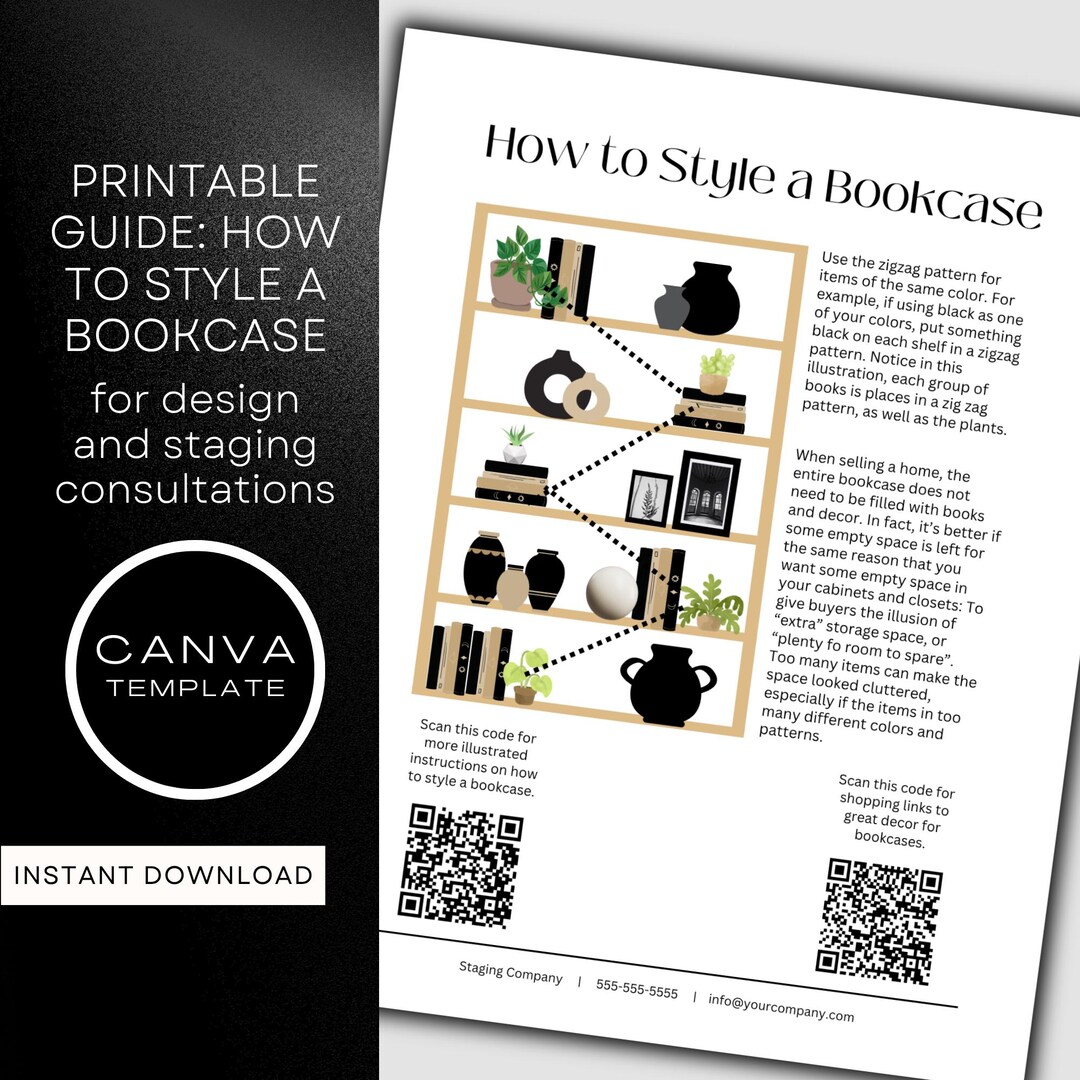 Home Staging Guide | How to Style a Bookcase | Printable Handout for ...