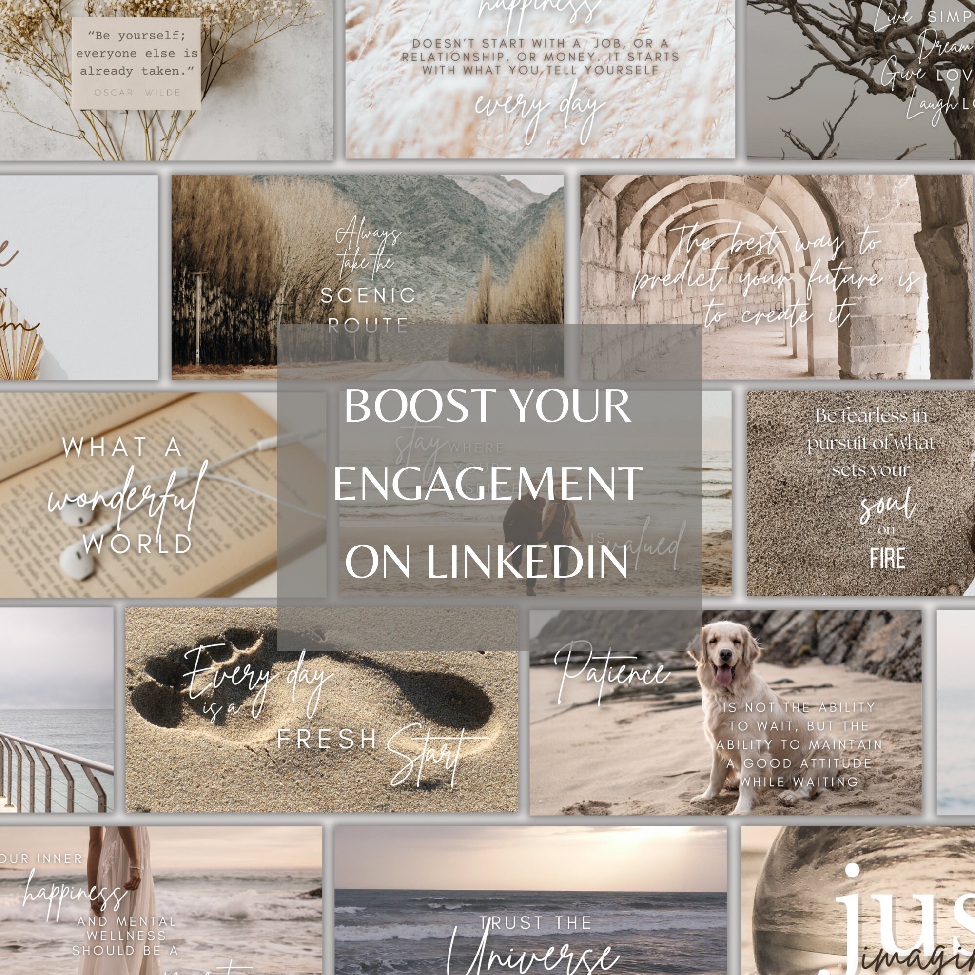 Inspirational & Motivational Quotes Linkedin Posts | Canva Templates ...