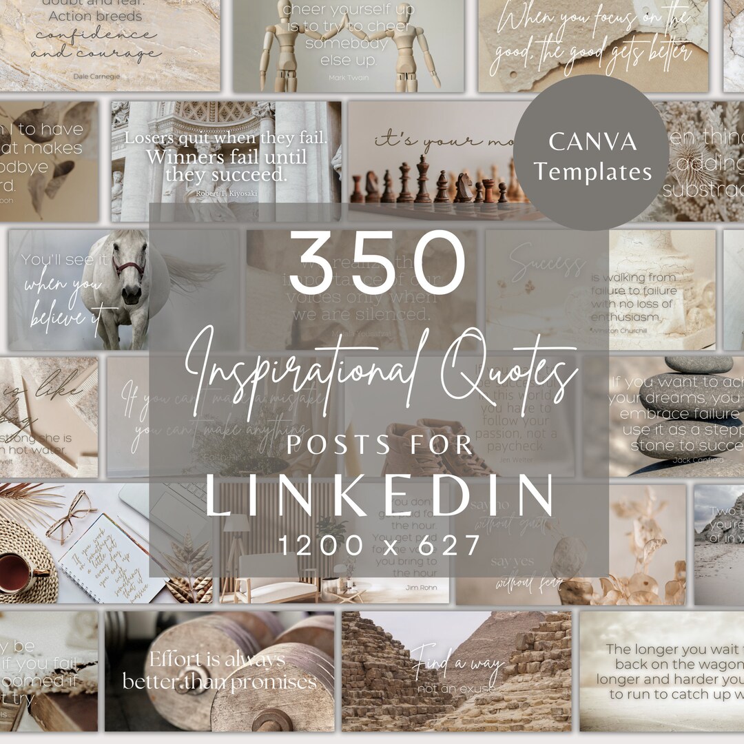Inspirational & Motivational Quotes Linkedin Posts | Canva Templates ...