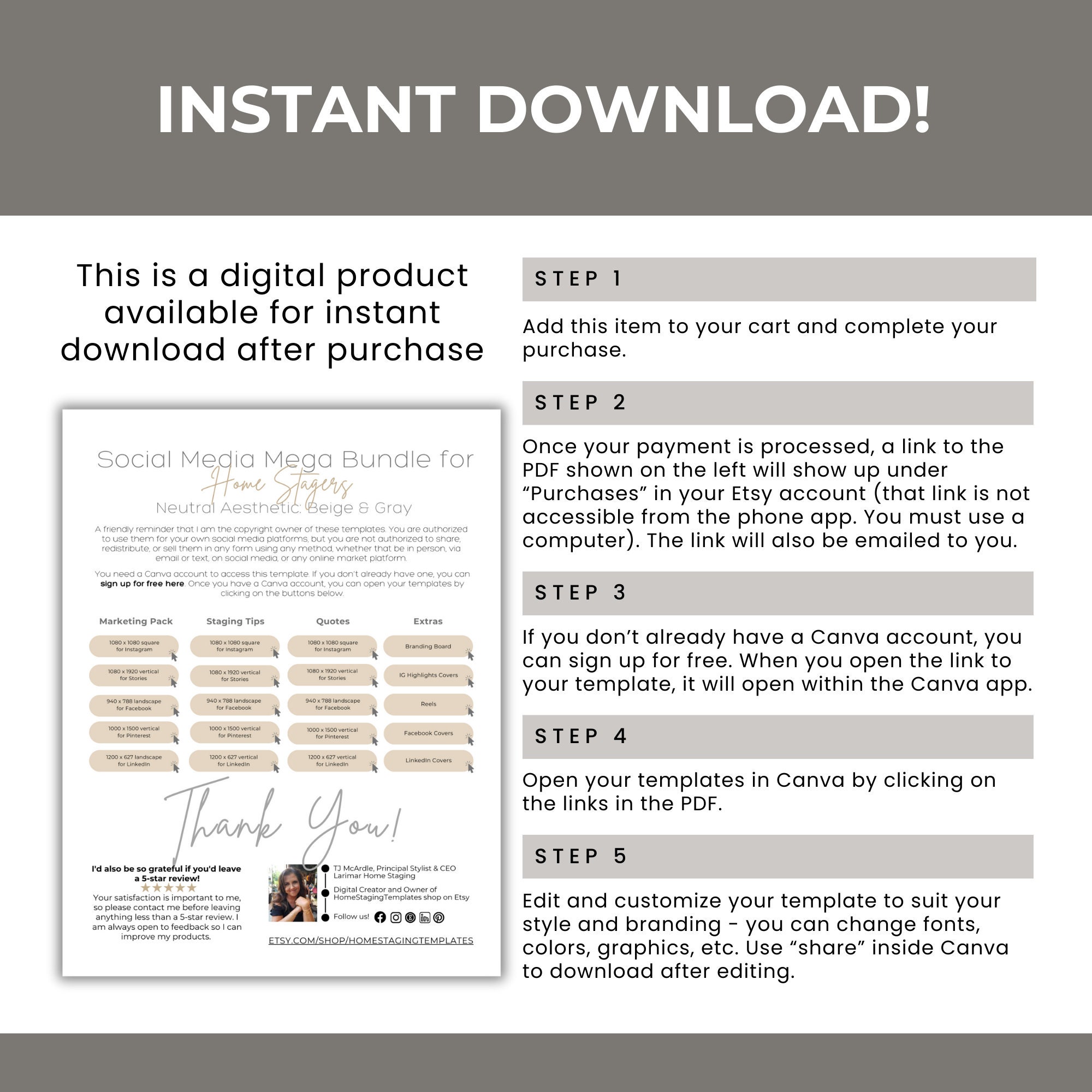 Social Media Templates Mega Bundle for Home Staging Business | Posts ...