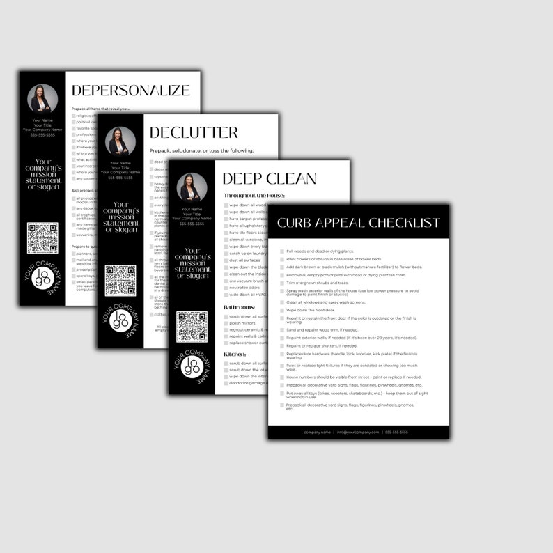 Home Staging Checklist Bundle | Black & White | Declutter ...