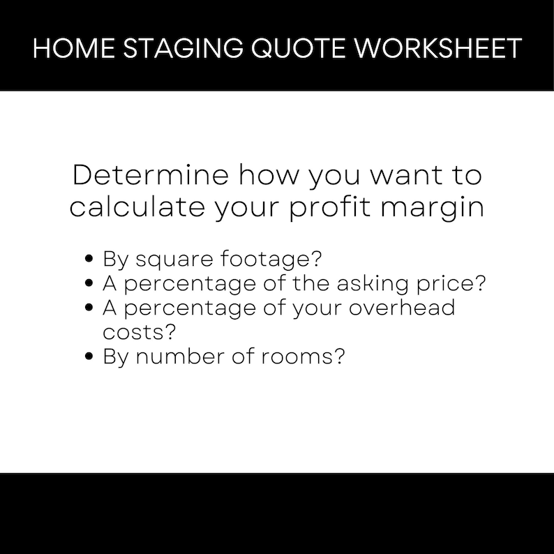 Home Staging Template | How to Charge for Services | Quote Worksheet ...