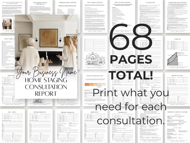 Home Staging Consultation Report Template for Real Estate Stagers ...