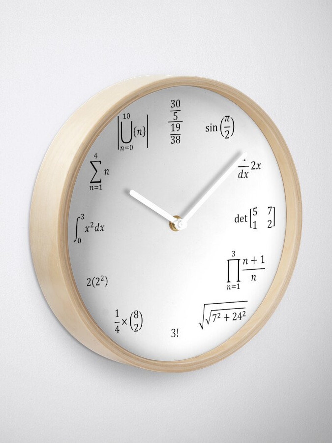 Math Clock Wall Clock Wooden Frame - Etsy
