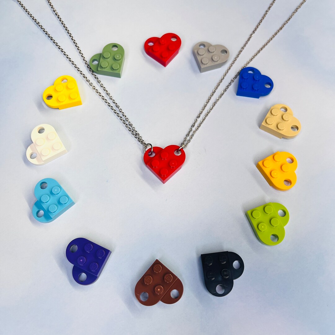 Lego Heart Necklace Set - Made With Authentic LEGO® Bricks - 18" and or ...