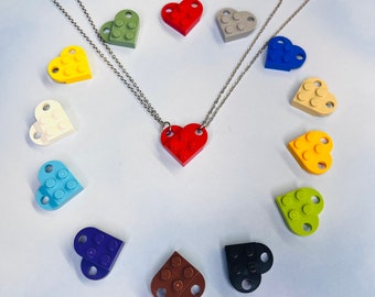 Lego Brick Heart Necklace - Etsy