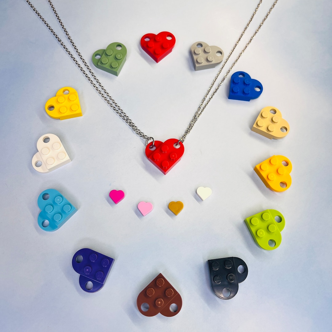 Lego Heart Necklace Set - Made With Authentic LEGO® Bricks - 18" and or ...