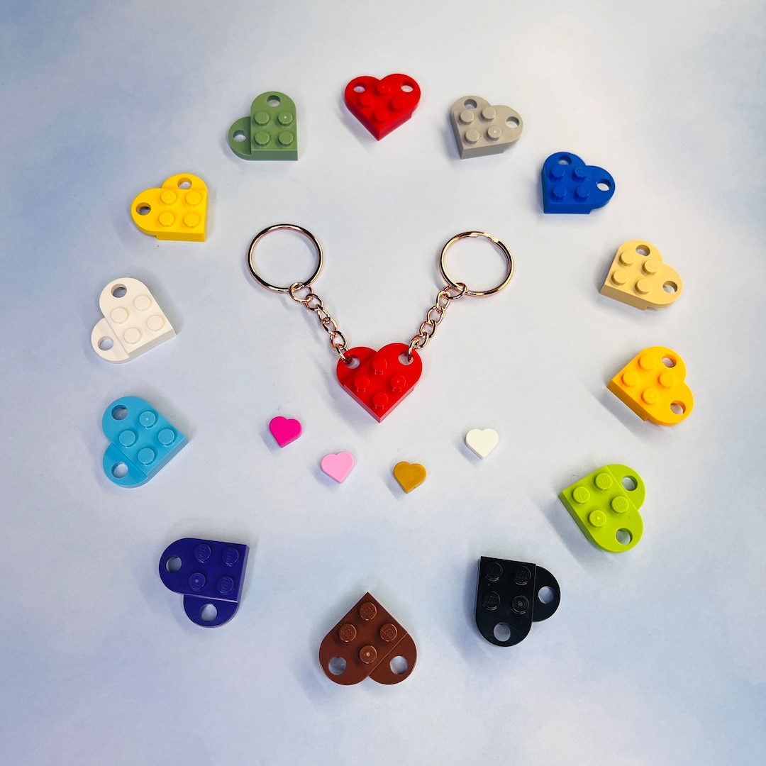 Lego Heart Keychain Set - Rose Gold - Made With Authentic LEGO® Bricks ...