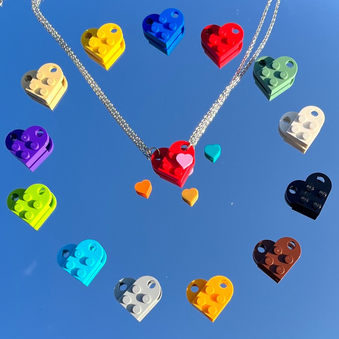 Lego Heart Necklace Set Made With Authentic LEGO® Bricks 18 and or 20 ...