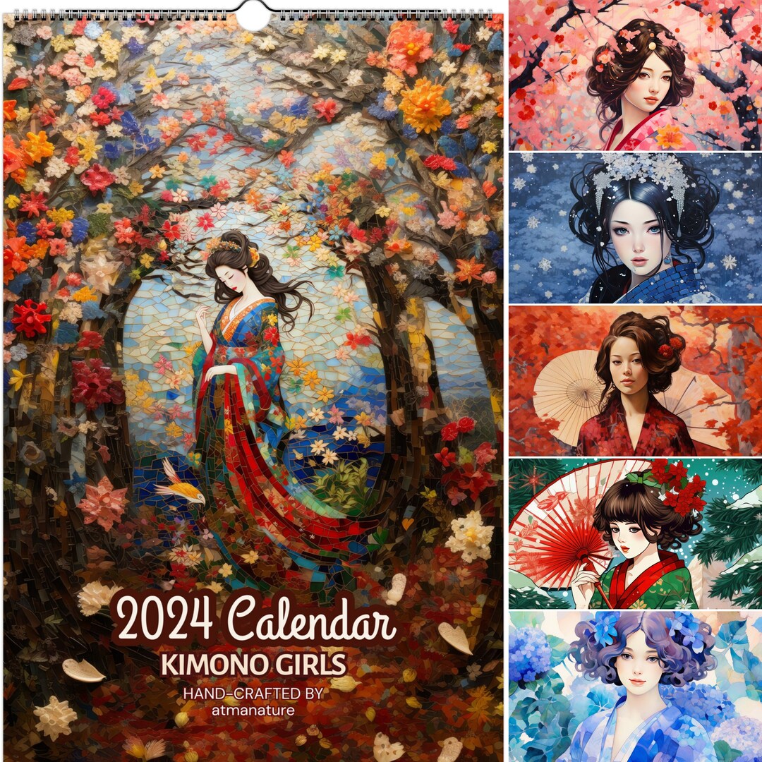 Kimono Girls Calendar 2024 Japanese Artful Wall Decor Art - Etsy Portugal