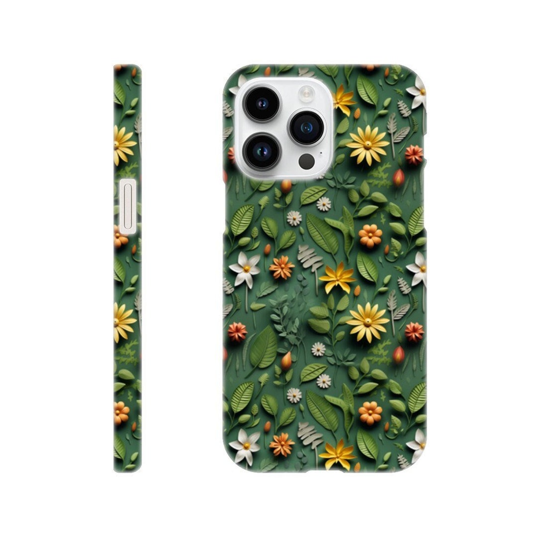 Pastel Green Aesthetic Botanical Garden Phone Case Cute Vintage Boho 3D ...