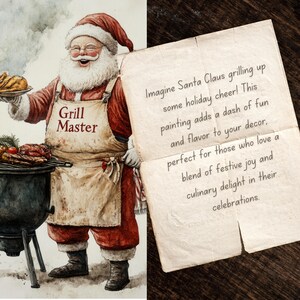 Santa Grill Master Art Holiday BBQ Santa Painting and Christmas Cooking ...