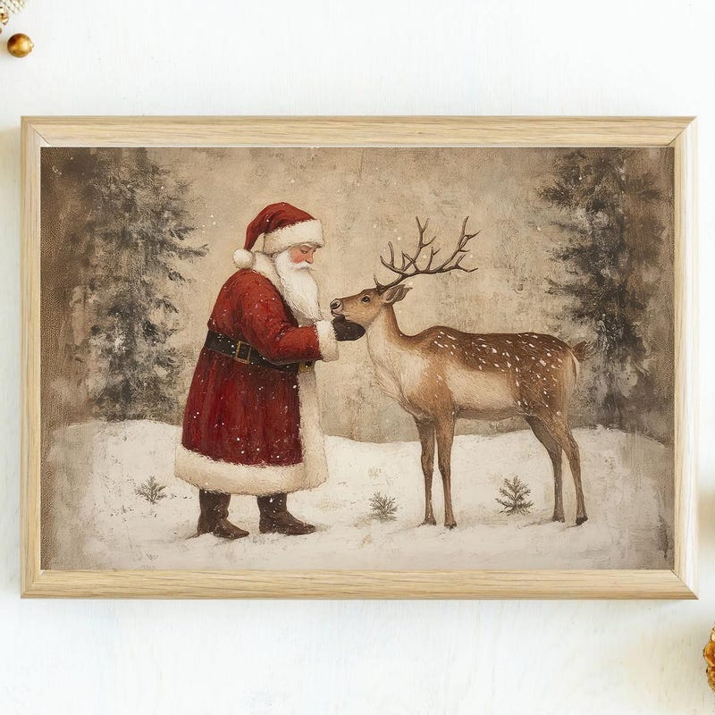Reindeer Painting - Etsy