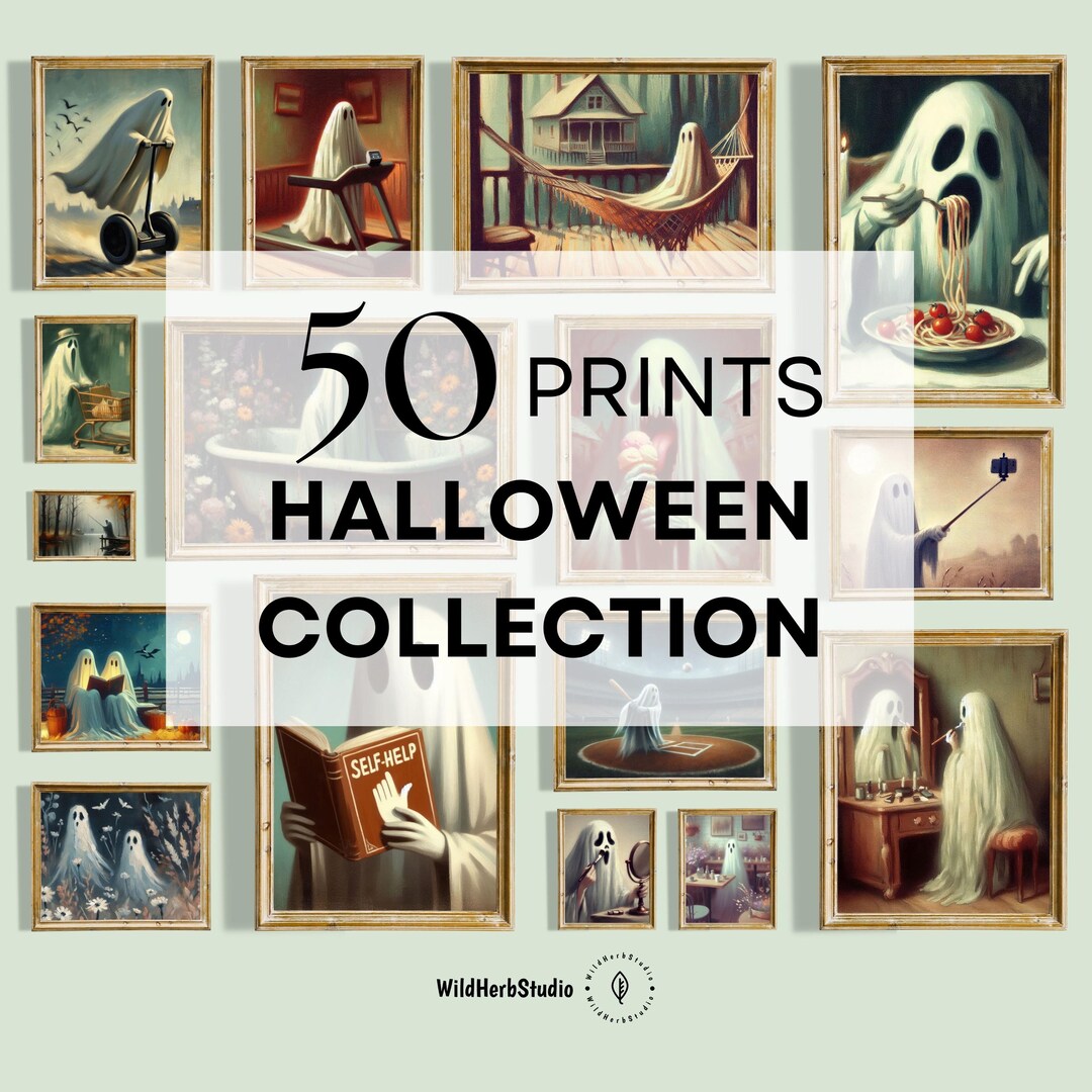 Spooky Gallery Personal Wall Art Set | Halloween Art Prints | Dark ...