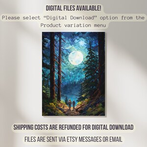 Moonlight Trail Hiking Forester Wall Decor Gifted Moon Decor Wall ...