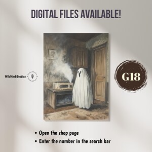 Ghost With Toaster Painting Wall Art | Rustic Vintage Ghost Poster ...