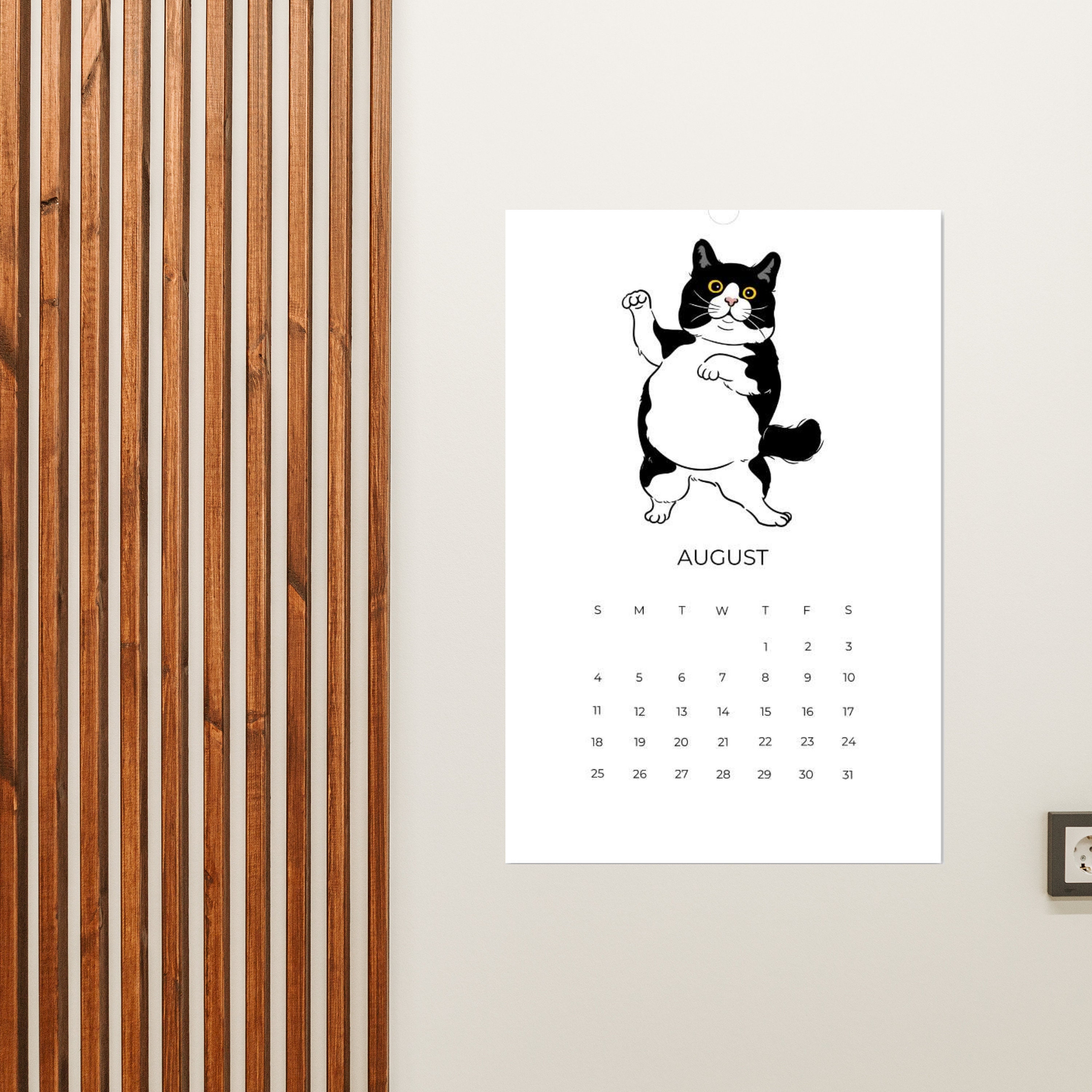 Tuxedo Cats 2024 Wall Calendar, Whimsical Cats Calendar, Cat Art ...
