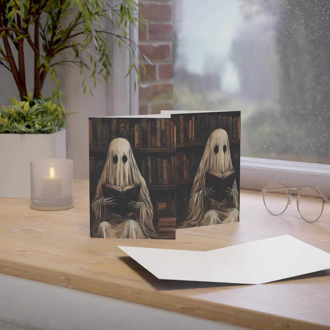 Gothic Dark Academia Greeting Cards, Vintage Library Stationery ...