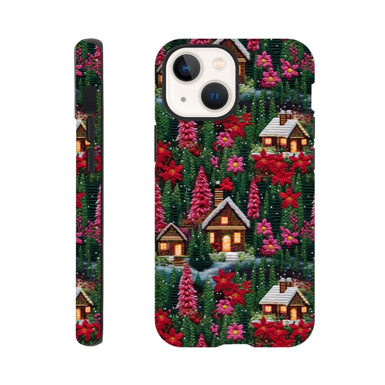 Adorable Little Cabins Floral Embroidery Phone Case Cottagecore ...