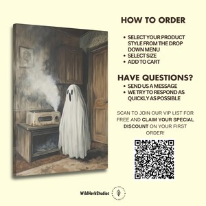 Ghost With Toaster Painting Wall Art | Rustic Vintage Ghost Poster ...