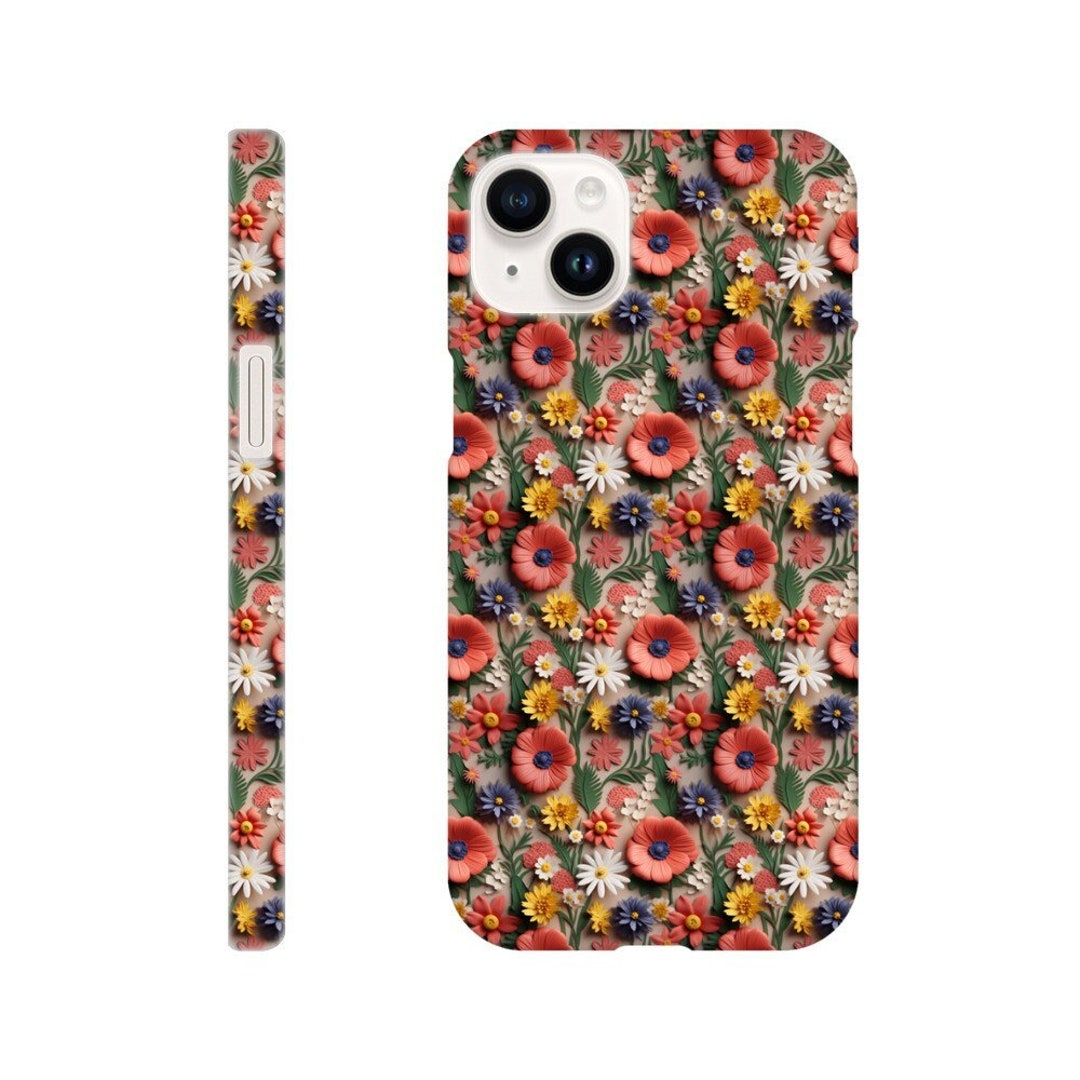 Floral Cottagecore Phone Case: 3D Style Slim Design - Etsy