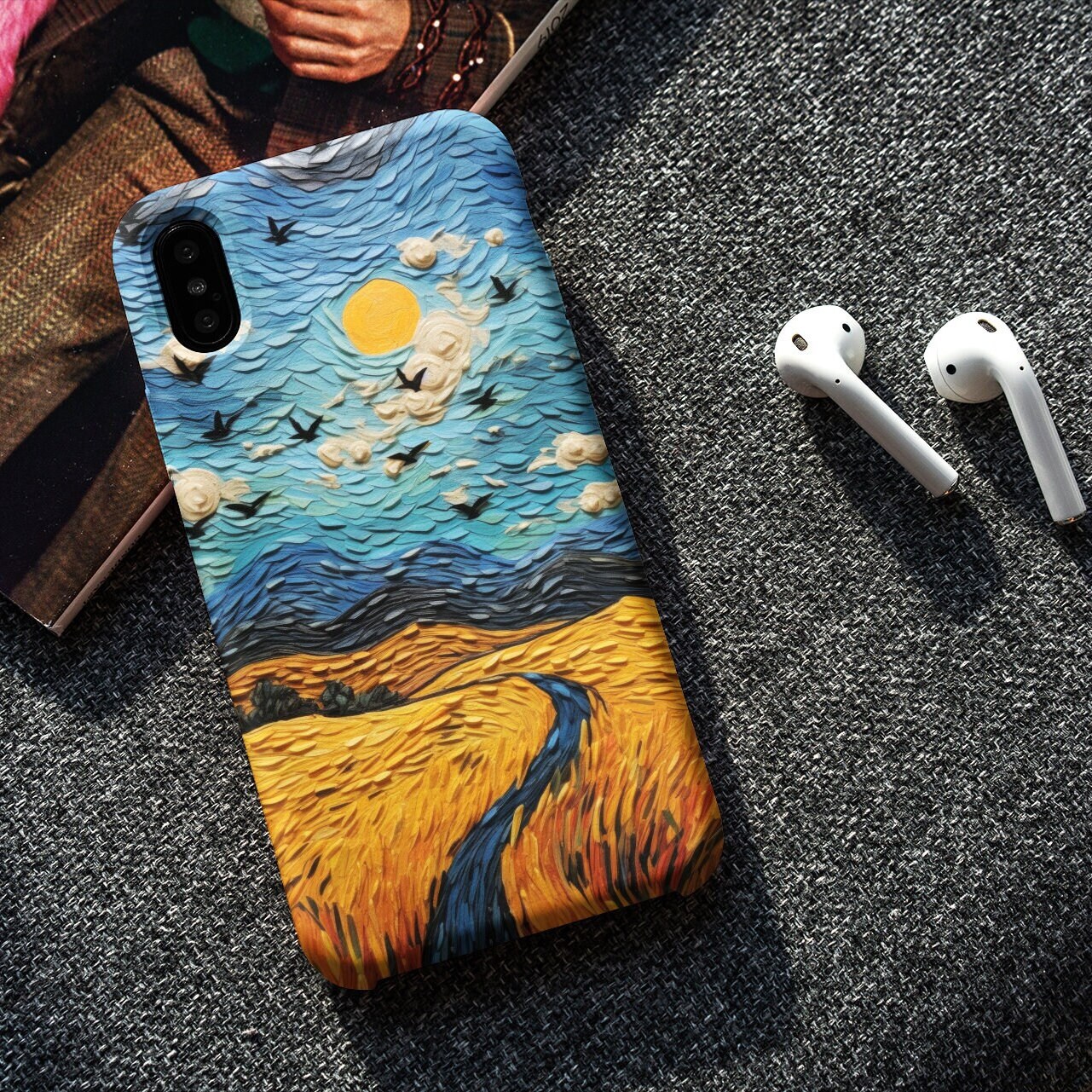 Vincent Van Gogh Phone Case Iconic Art Embroidery Cover for - Etsy
