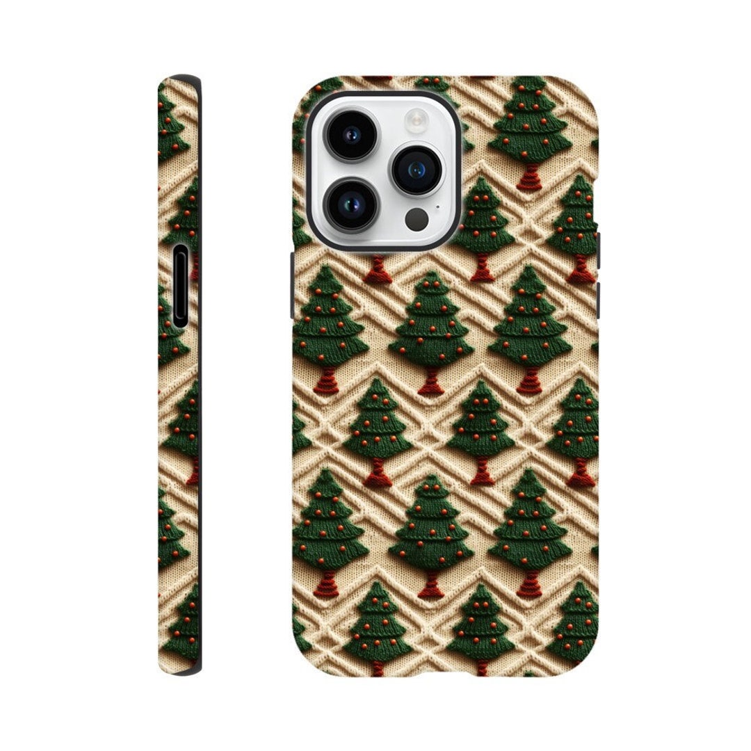 Merry Christmas Tree Faux Embroidery Phone Case Cute Gifted Christmas ...