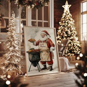 Santa Grill Master Art Holiday BBQ Santa Painting and Christmas Cooking ...