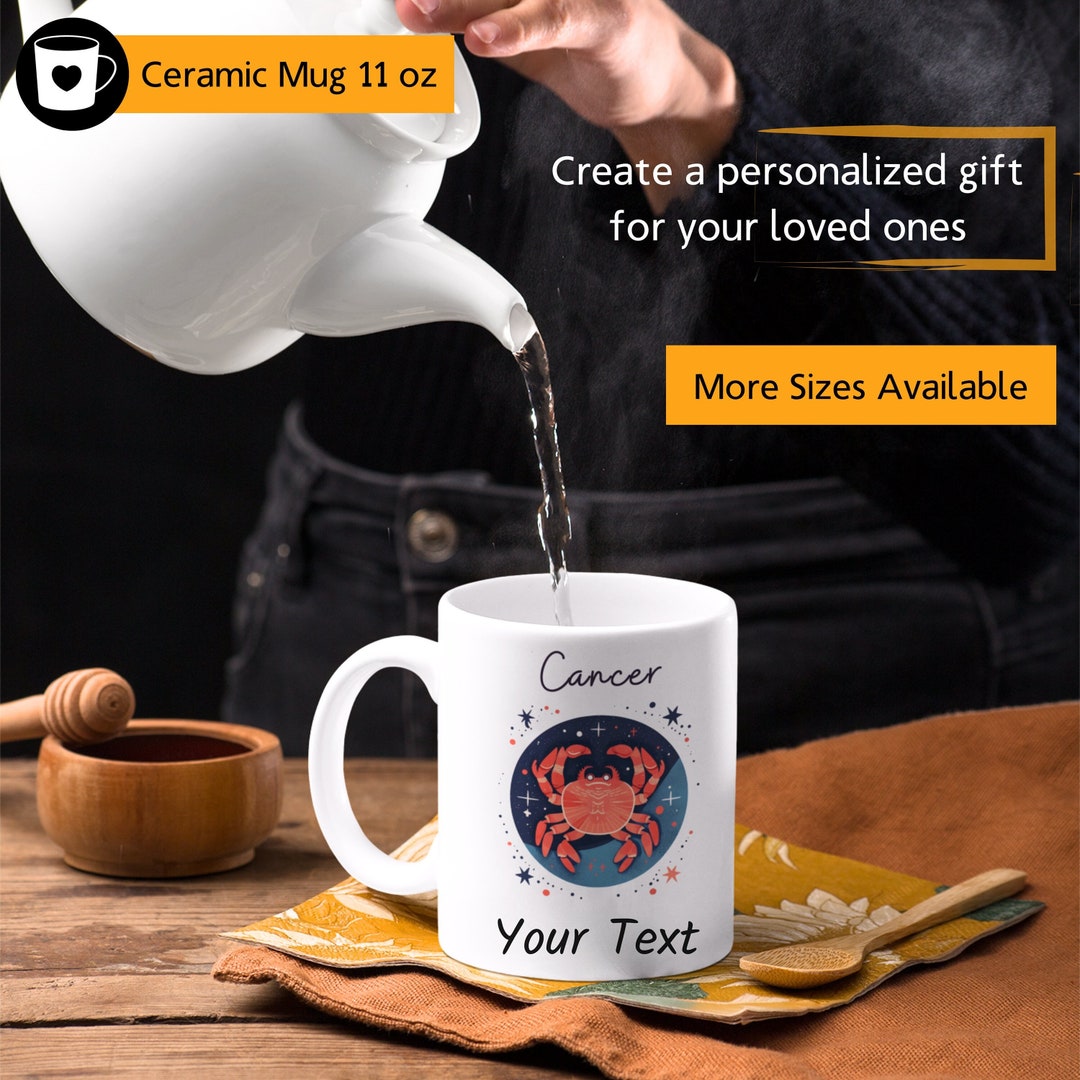 Personalized Zodiac Sign Mug for Cancerian Cute Custom Cancer Horoscope ...
