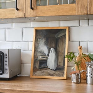 Ghost With Toaster Painting Wall Art Rustic Vintage Ghost Poster Dark ...